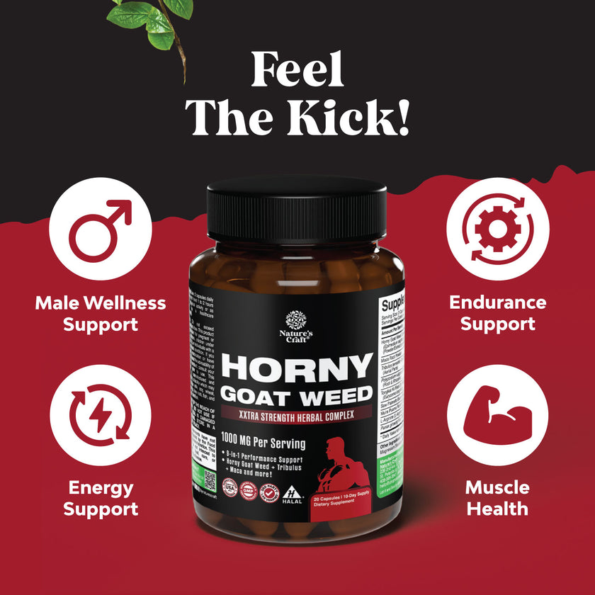Horny Goat Weed 1000mg per serving – Nature's Craft