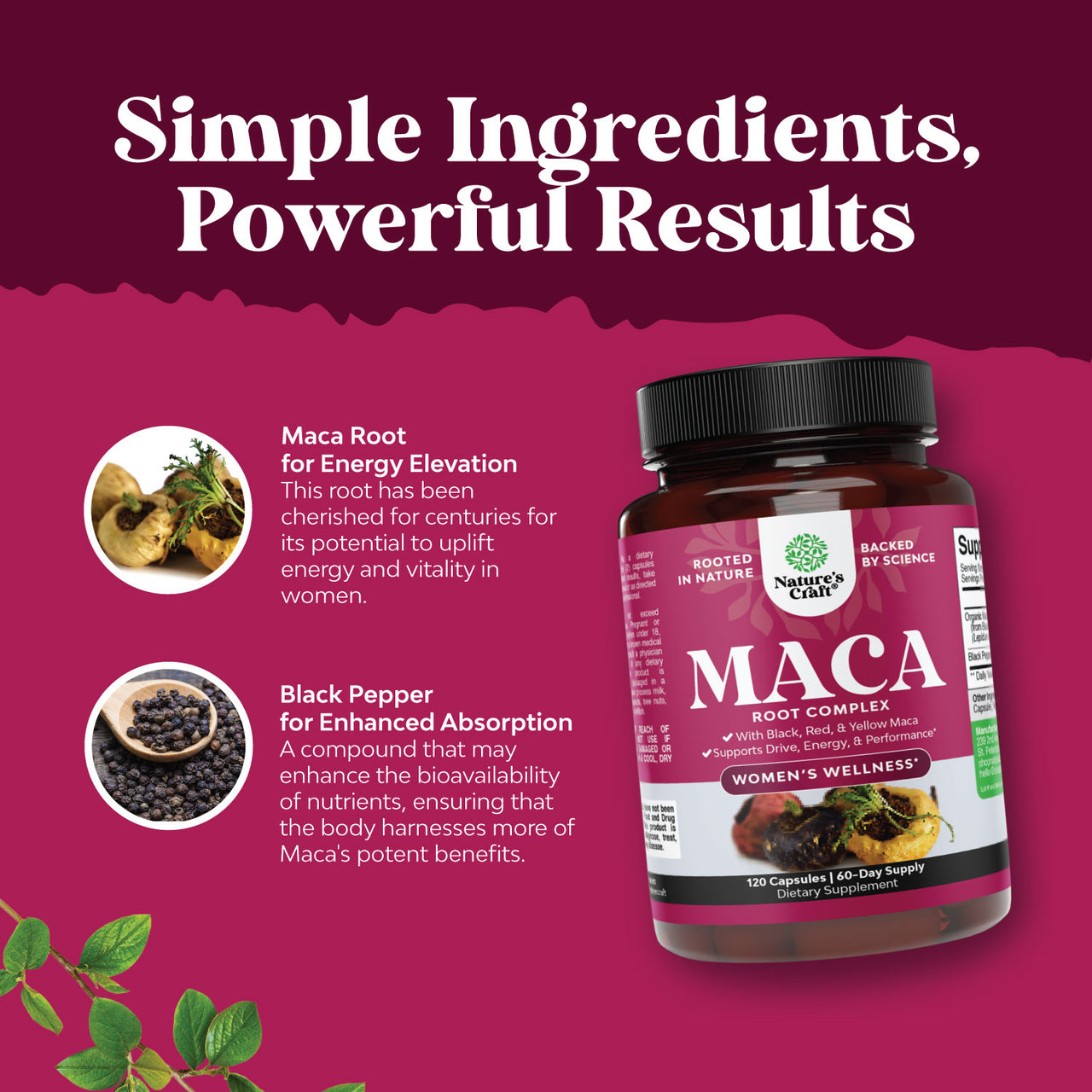 Women's MACA Root Complex 1500mg per serving – Nature's Craft